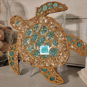 Turtle Beach Decor, Resin Art, Glass Art, Coastal Decor. Laser Cut Wood ...