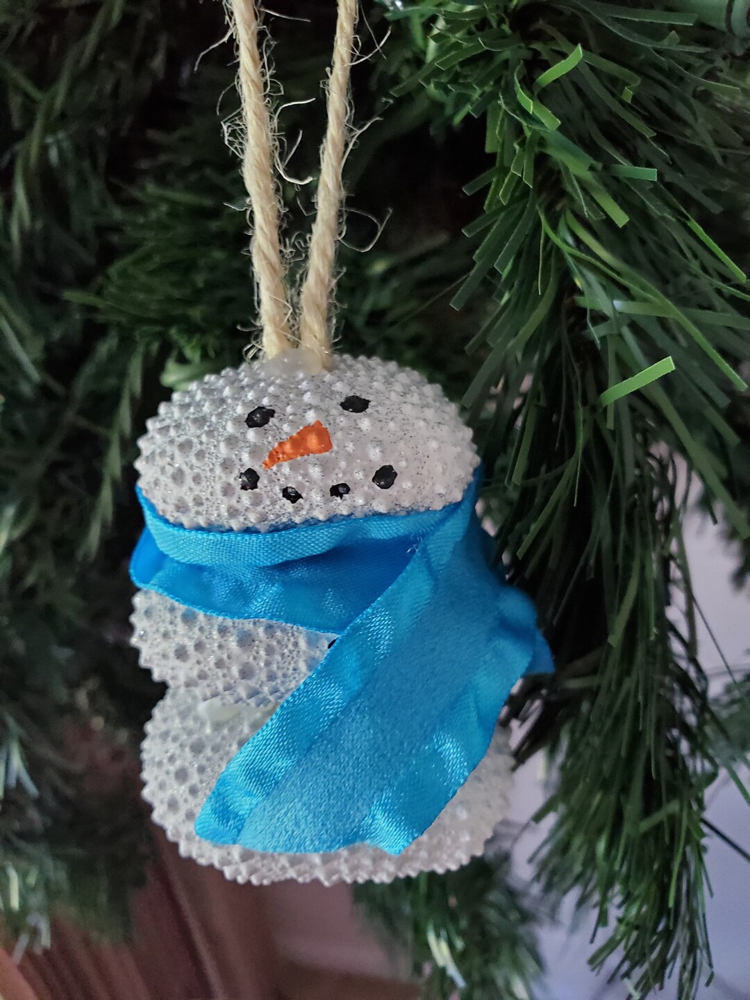 Sea Urchin Snowman Christmas Ornament. Coastal Christmas, Beach Decor ...