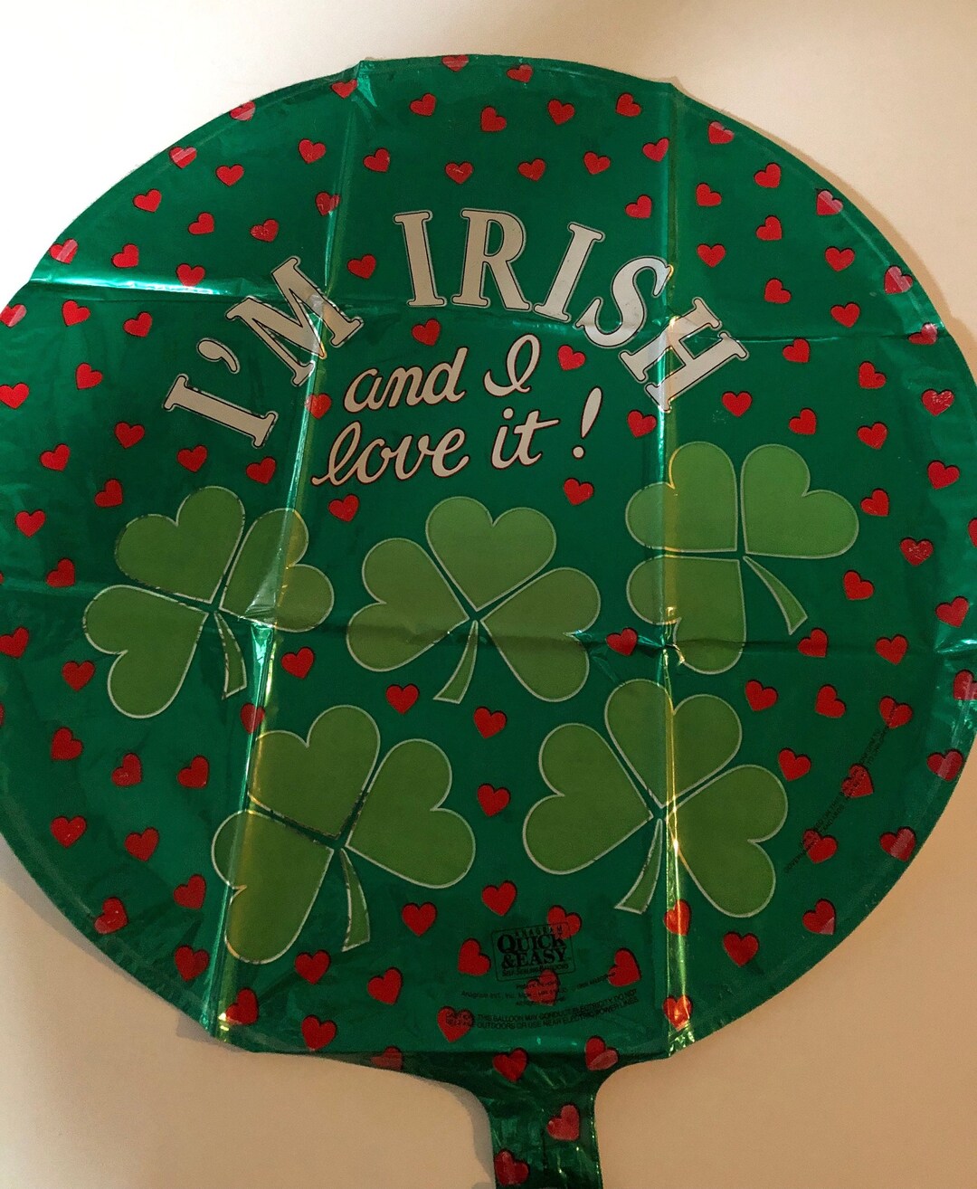 St. Patrick's Day Balloon 18" Mylar Balloon, I'm Irish and I Love It ...