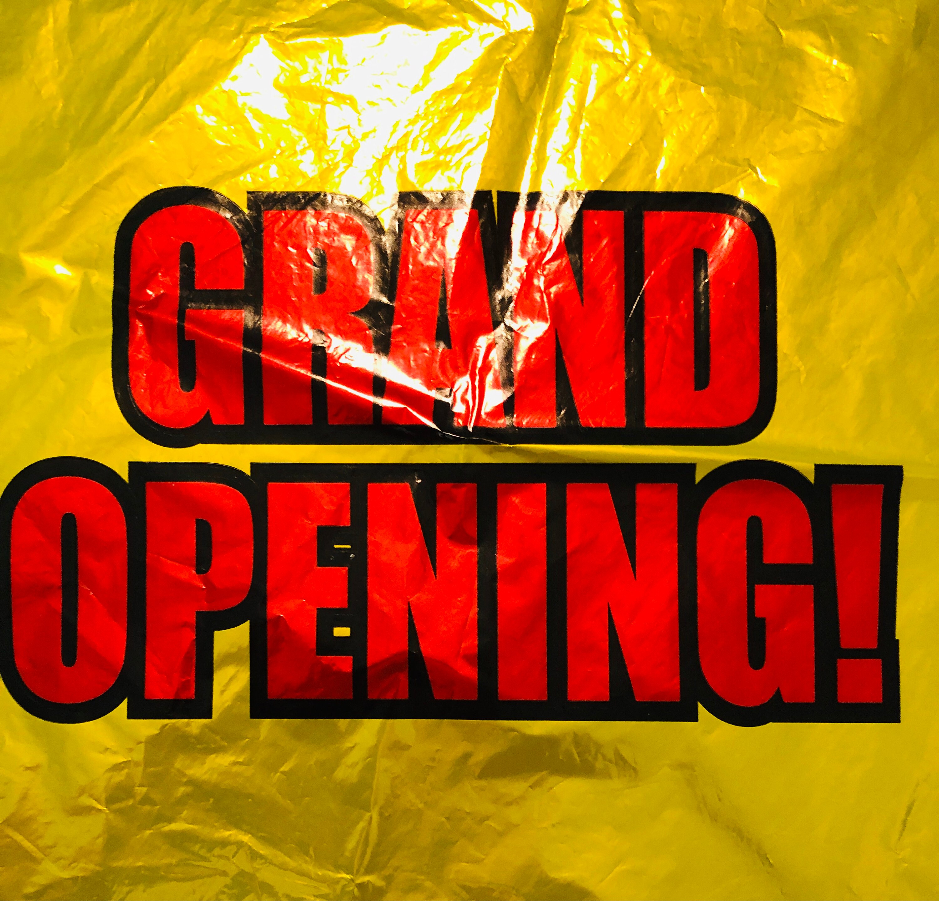 Grand Opening Balloon 18" Yellow Star With Red and Black Lettering ...