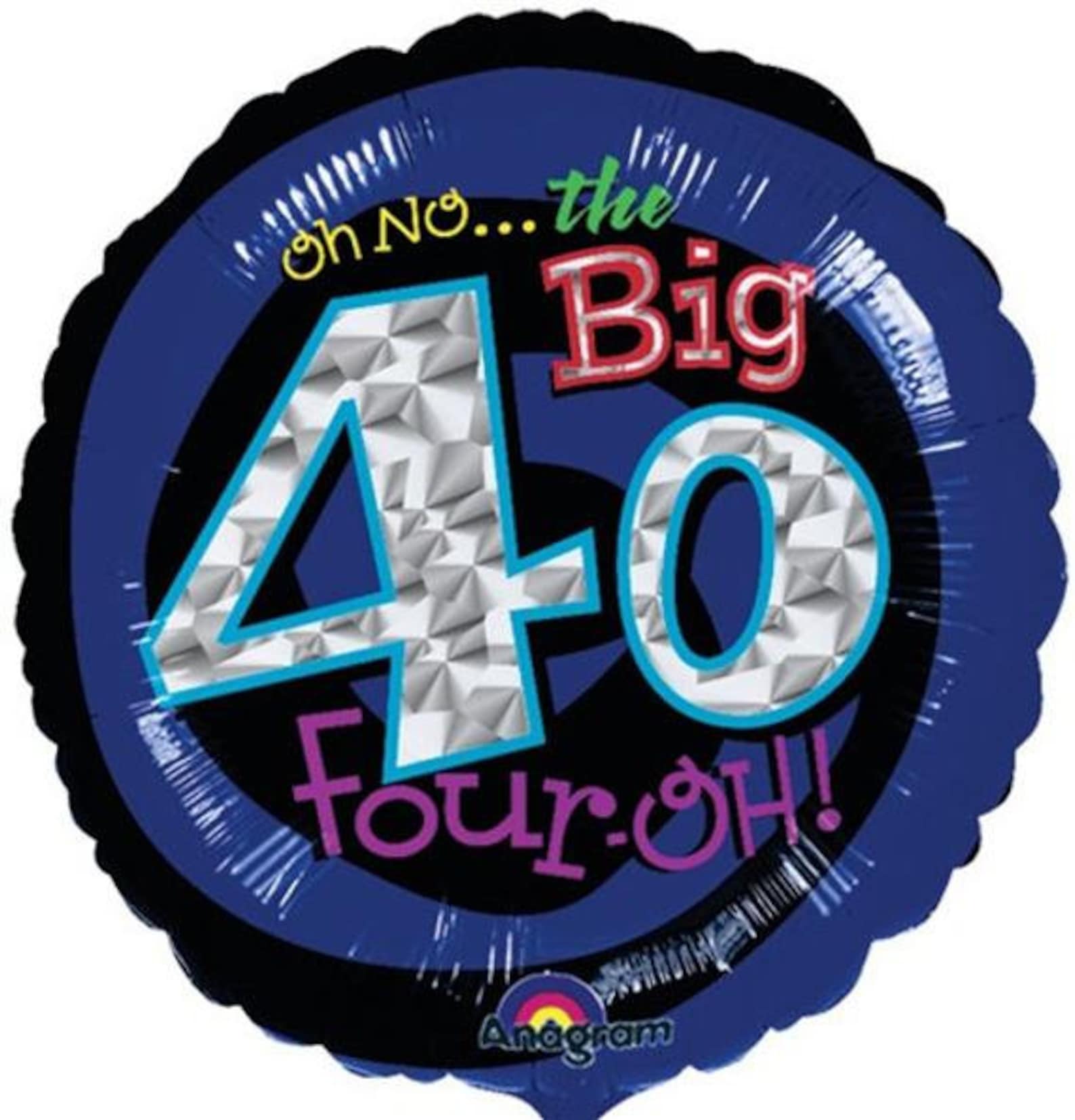 40th Birthday Balloon 18", Oh No the Big 40 Four-oh! Over the Hill ...