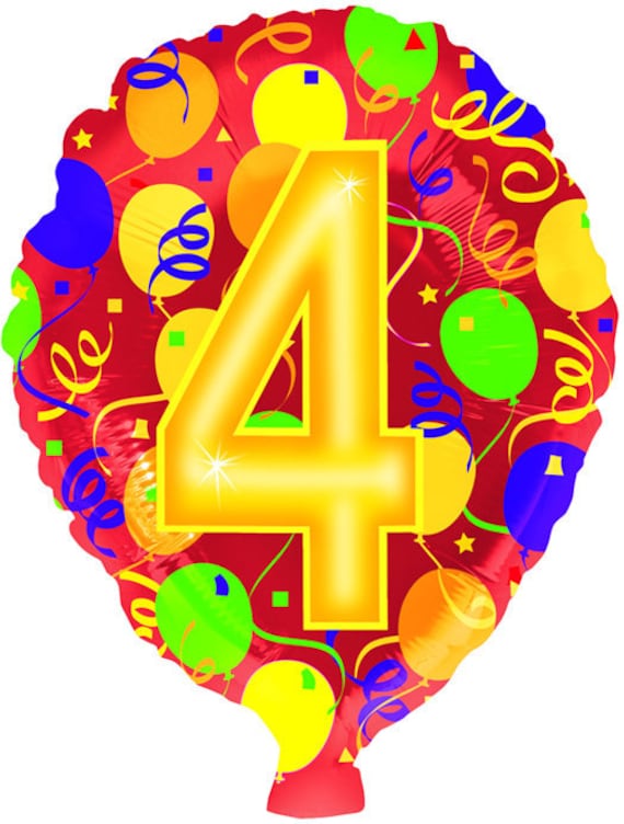 Number 4 18 Balloon 4 Balloon Balloon With Number - Etsy