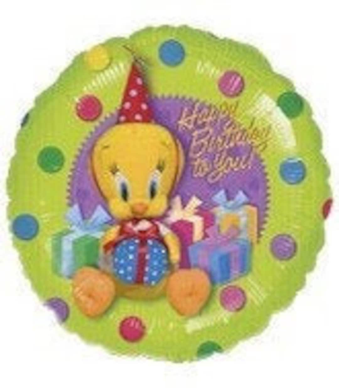 Tweety Bird Balloon Mylar Happy Birthday Balloon Centerpiece Balloon ...