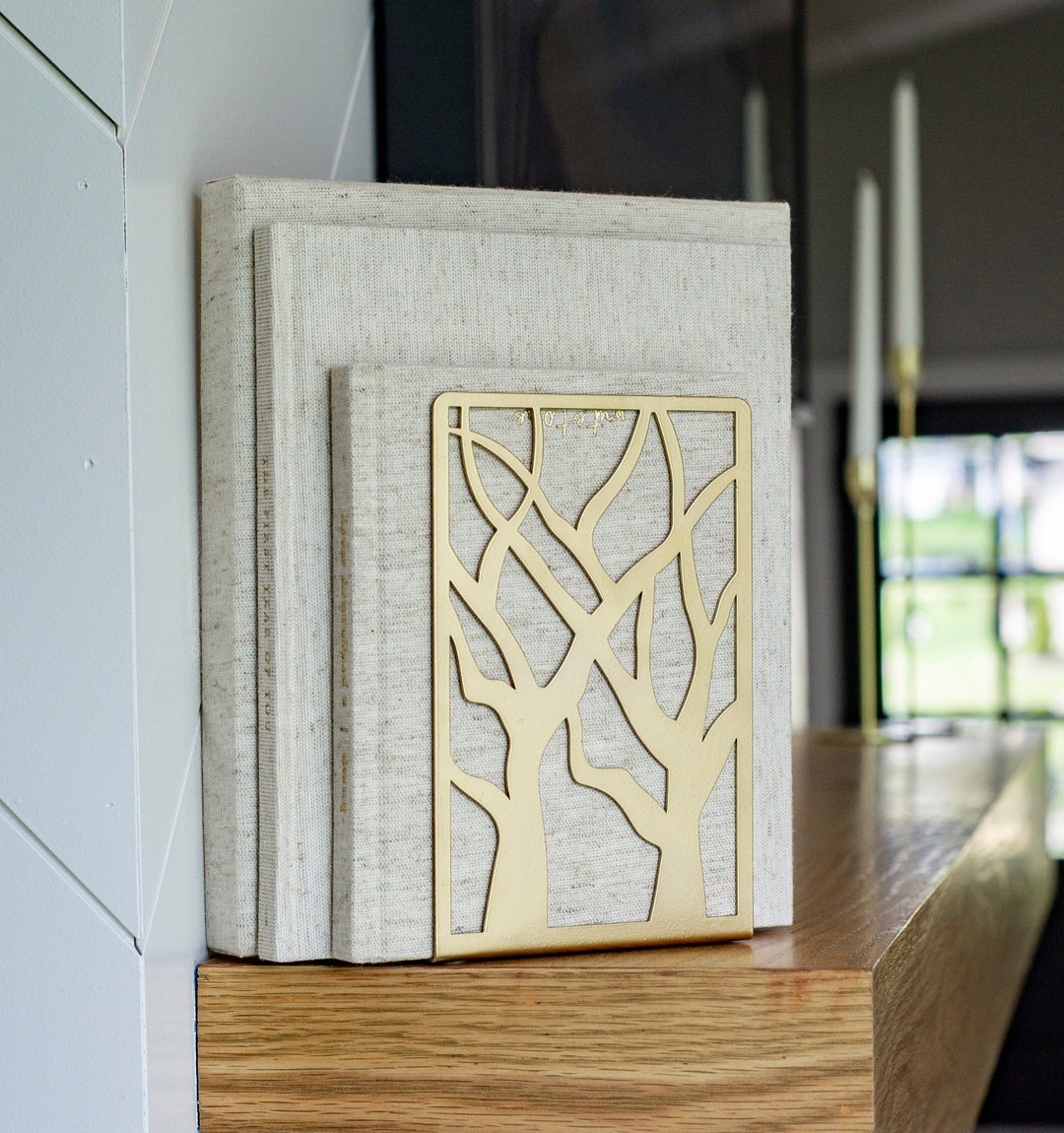 Gold Tree Bookends: Modern Minimalist Iron Book Ends - Pair - Etsy
