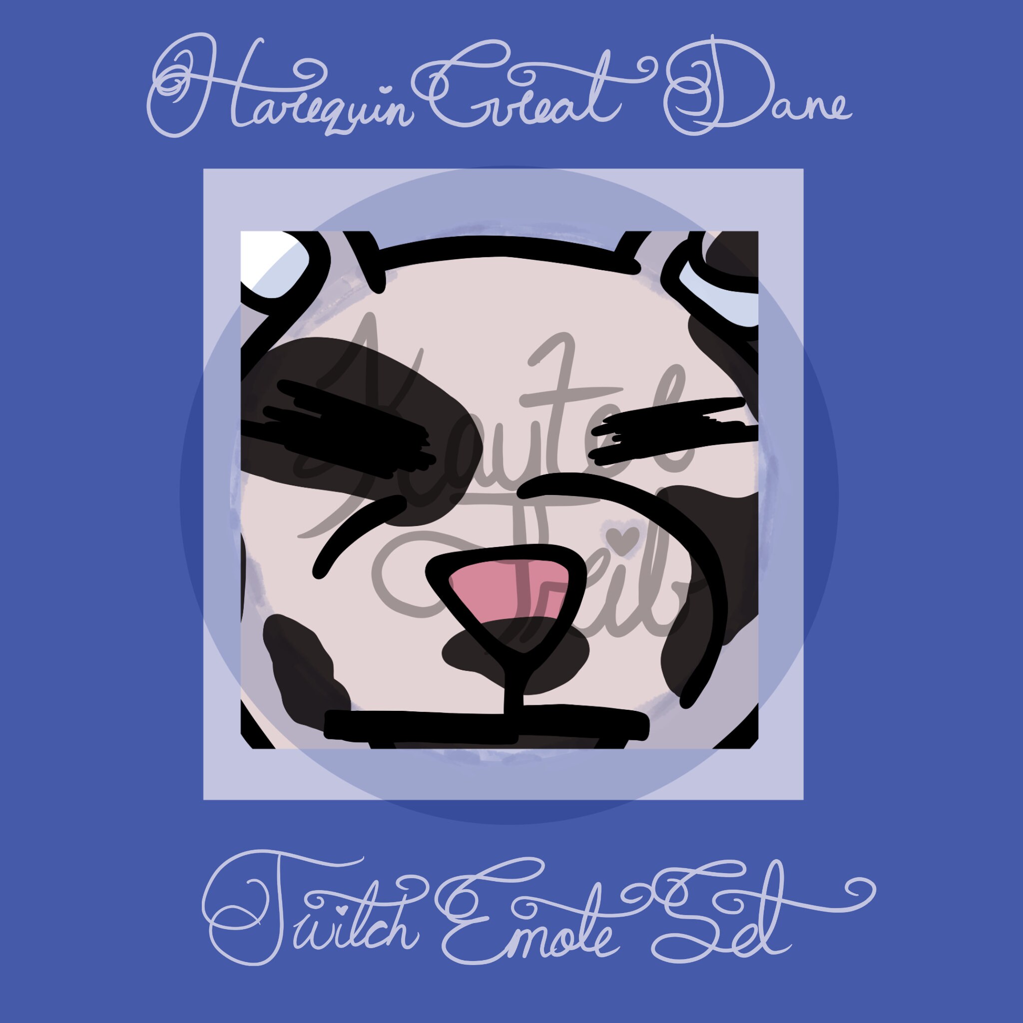 Harlequin Great Dane - Emote Set for Twitch/ Discord - Animated Lurk ...