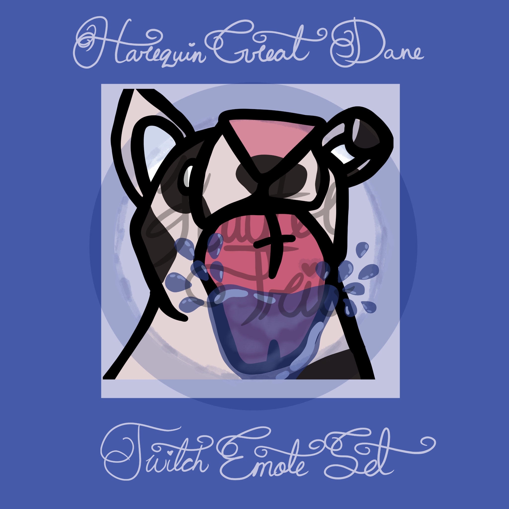 Harlequin Great Dane - Emote Set for Twitch/ Discord - Animated Lurk ...