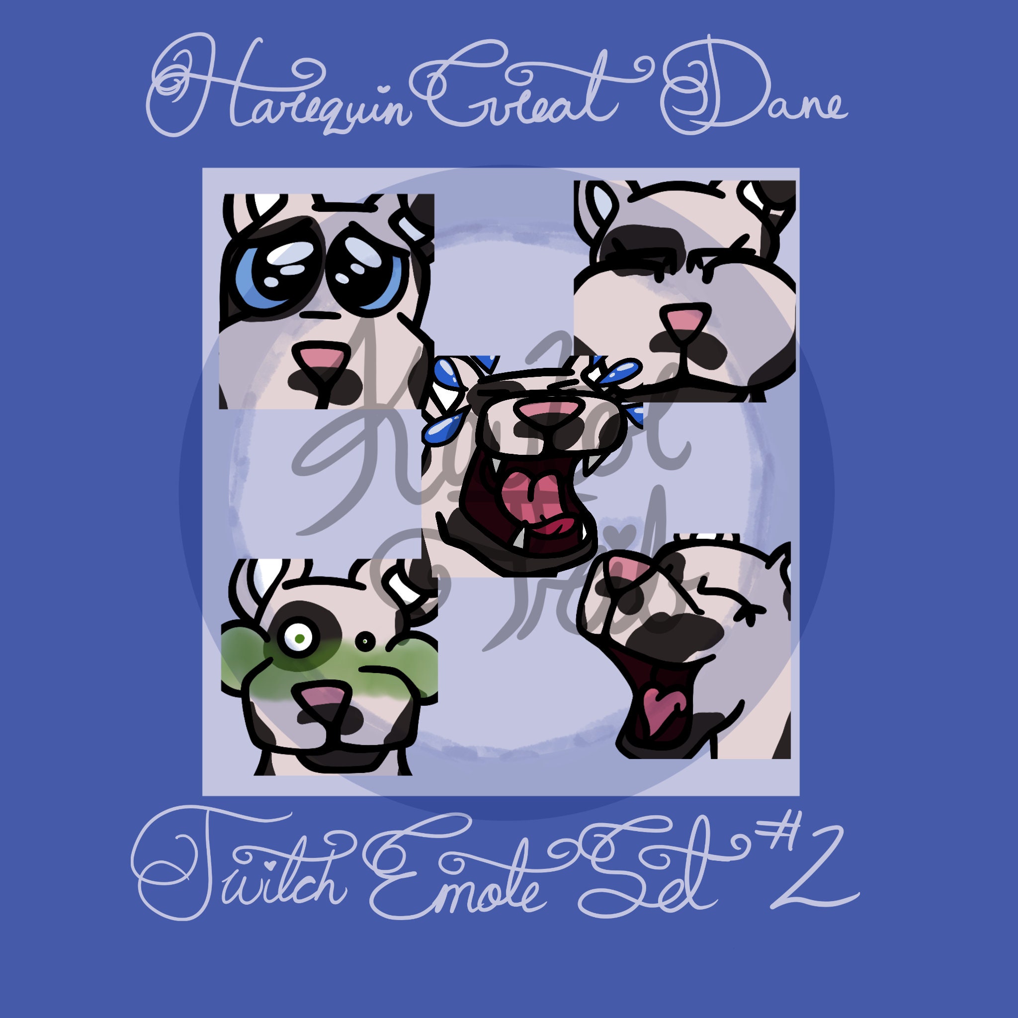 Harlequin Great Dane #2 - Emote Set for Twitch/ Discord - Etsy
