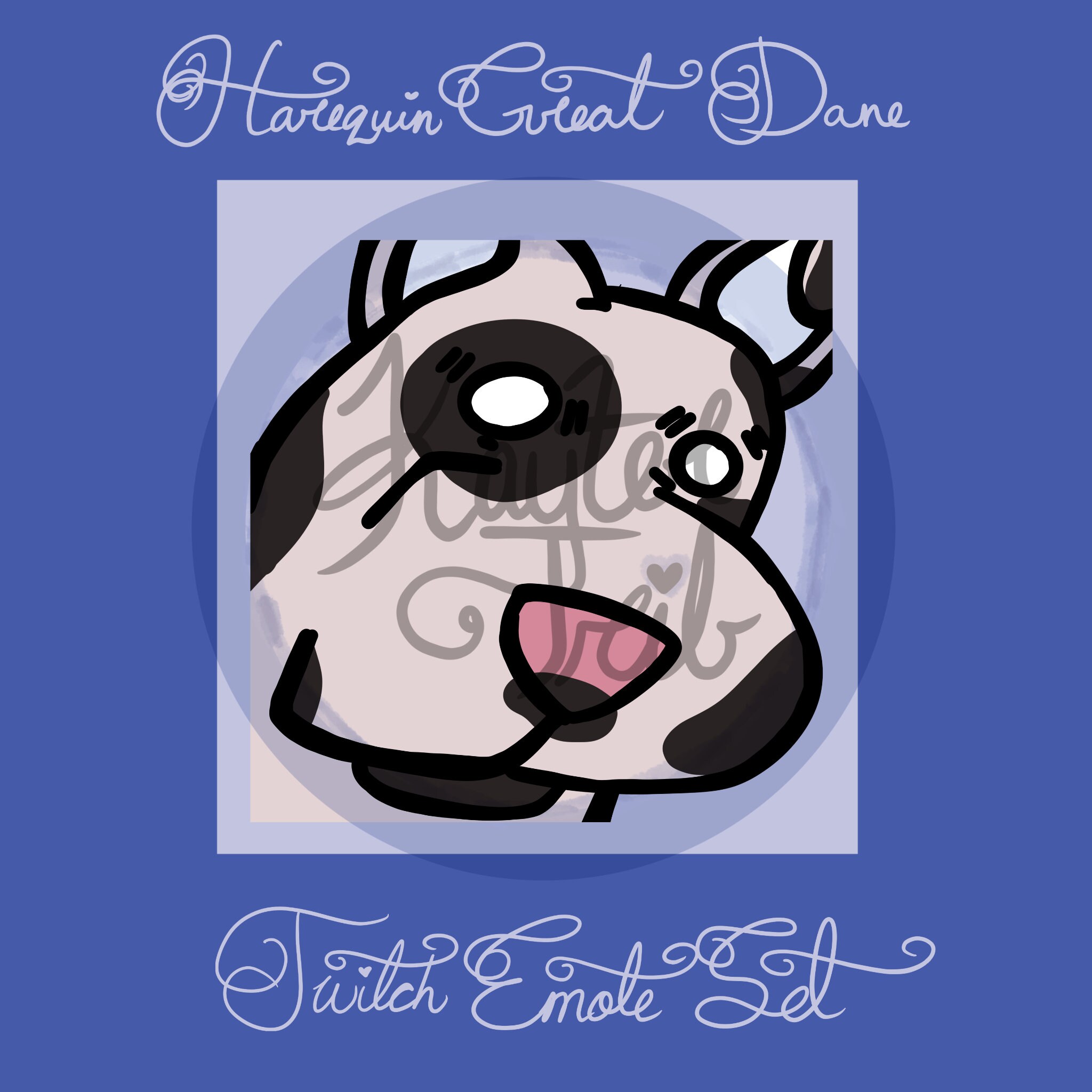 Harlequin Great Dane - Emote Set for Twitch/ Discord - Animated Lurk ...