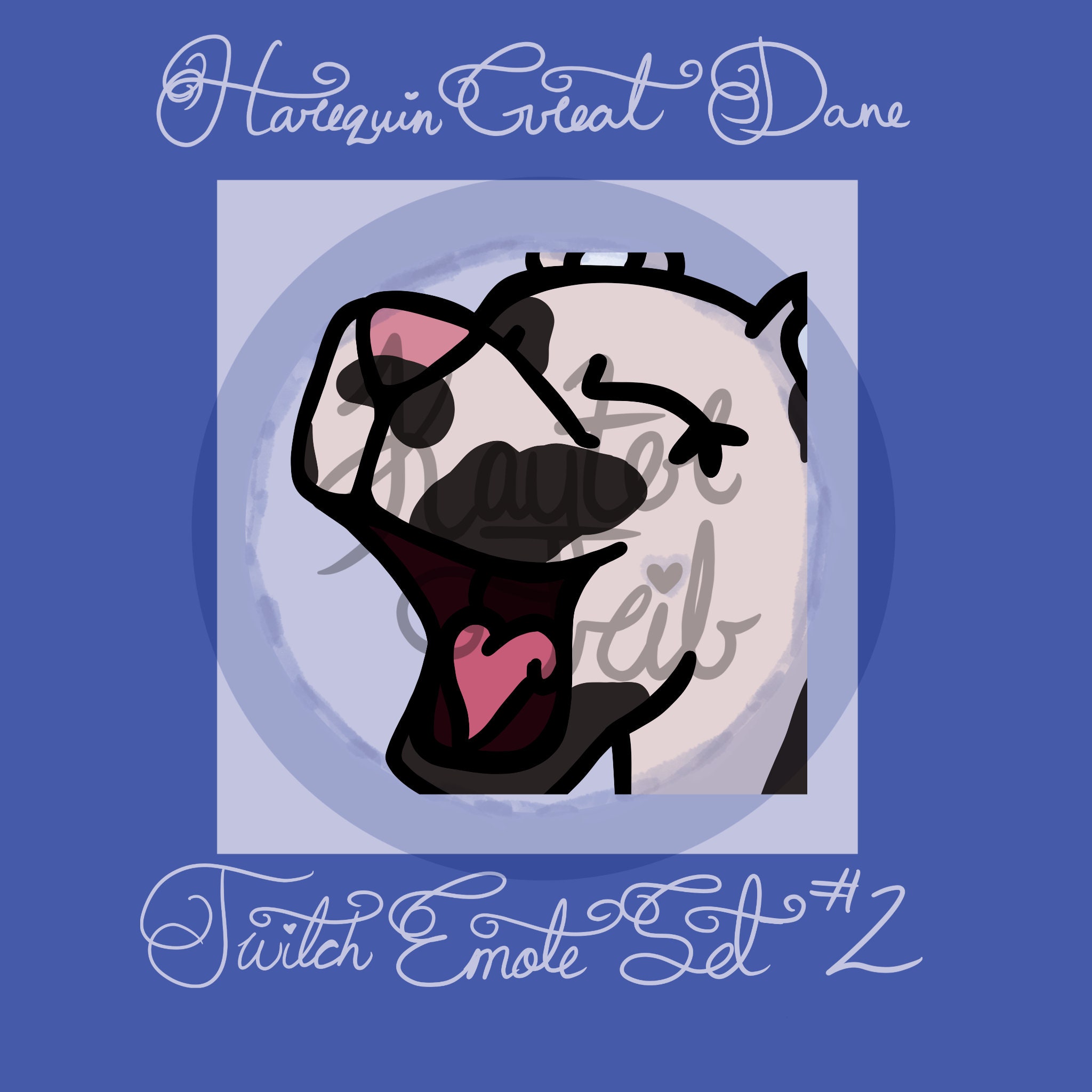 Harlequin Great Dane #2 - Emote Set for Twitch/ Discord - Etsy
