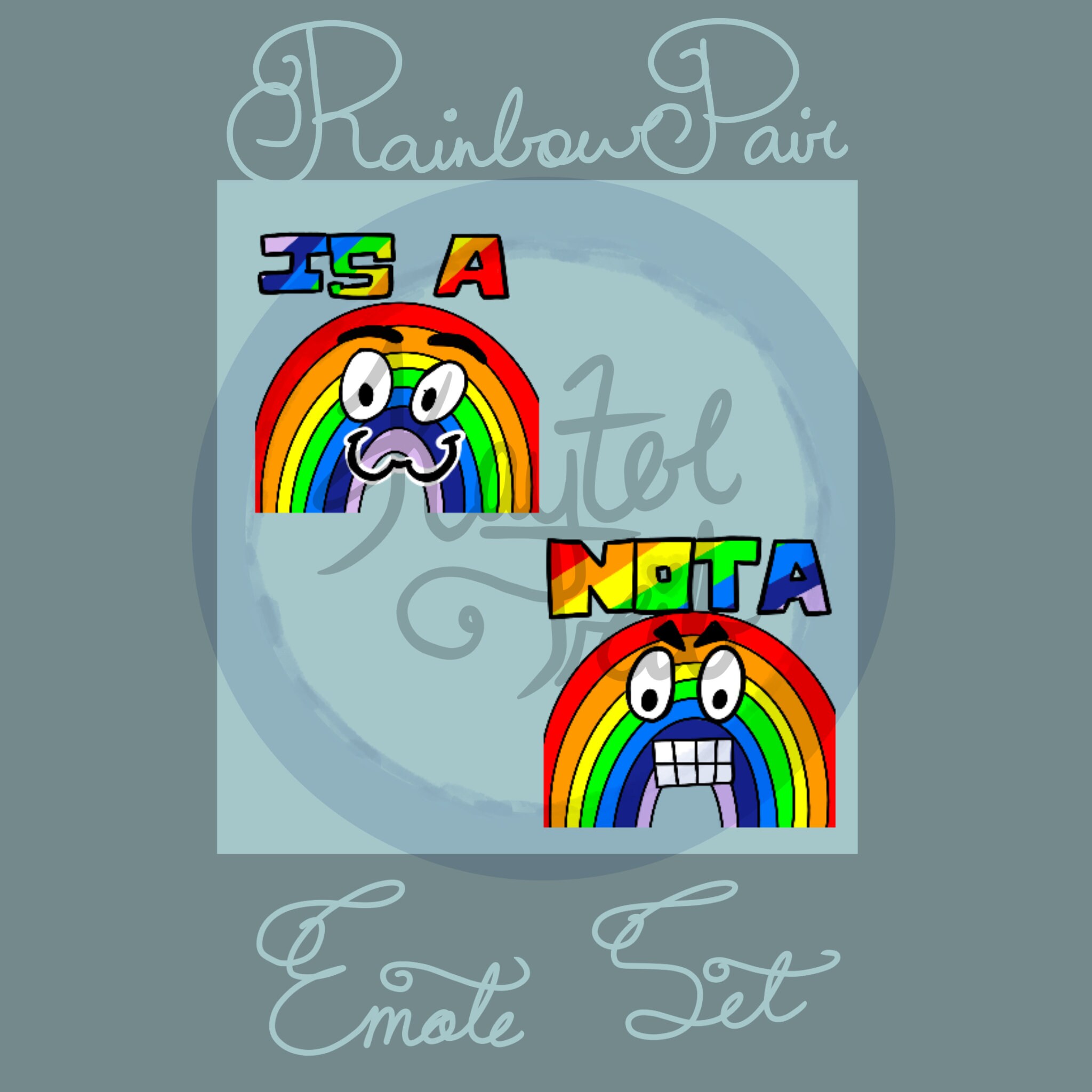 Rainbow Pair -emote for Twitch/ Discord - Etsy