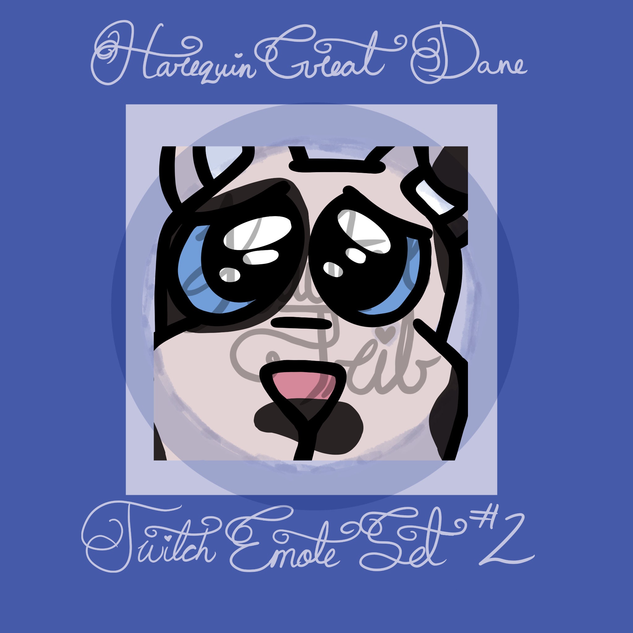 Harlequin Great Dane #2 - Emote Set for Twitch/ Discord - Etsy