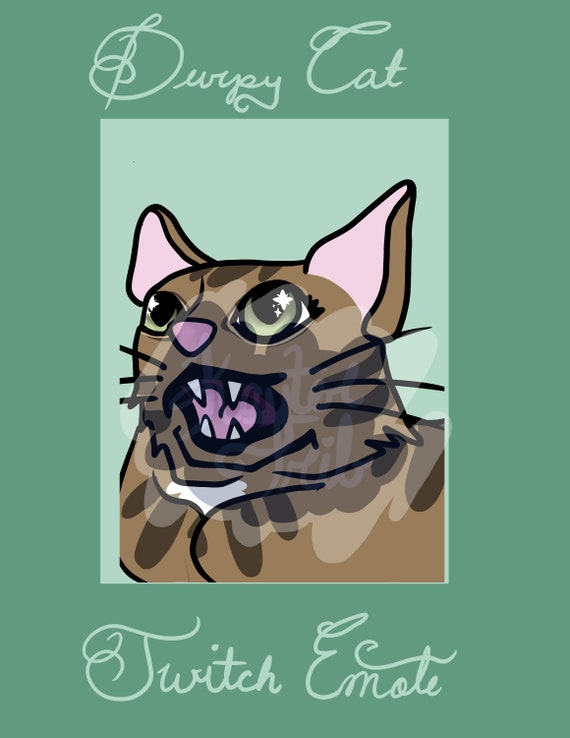 Derpy Cat Yell emote for Twitch/ Discord | Etsy