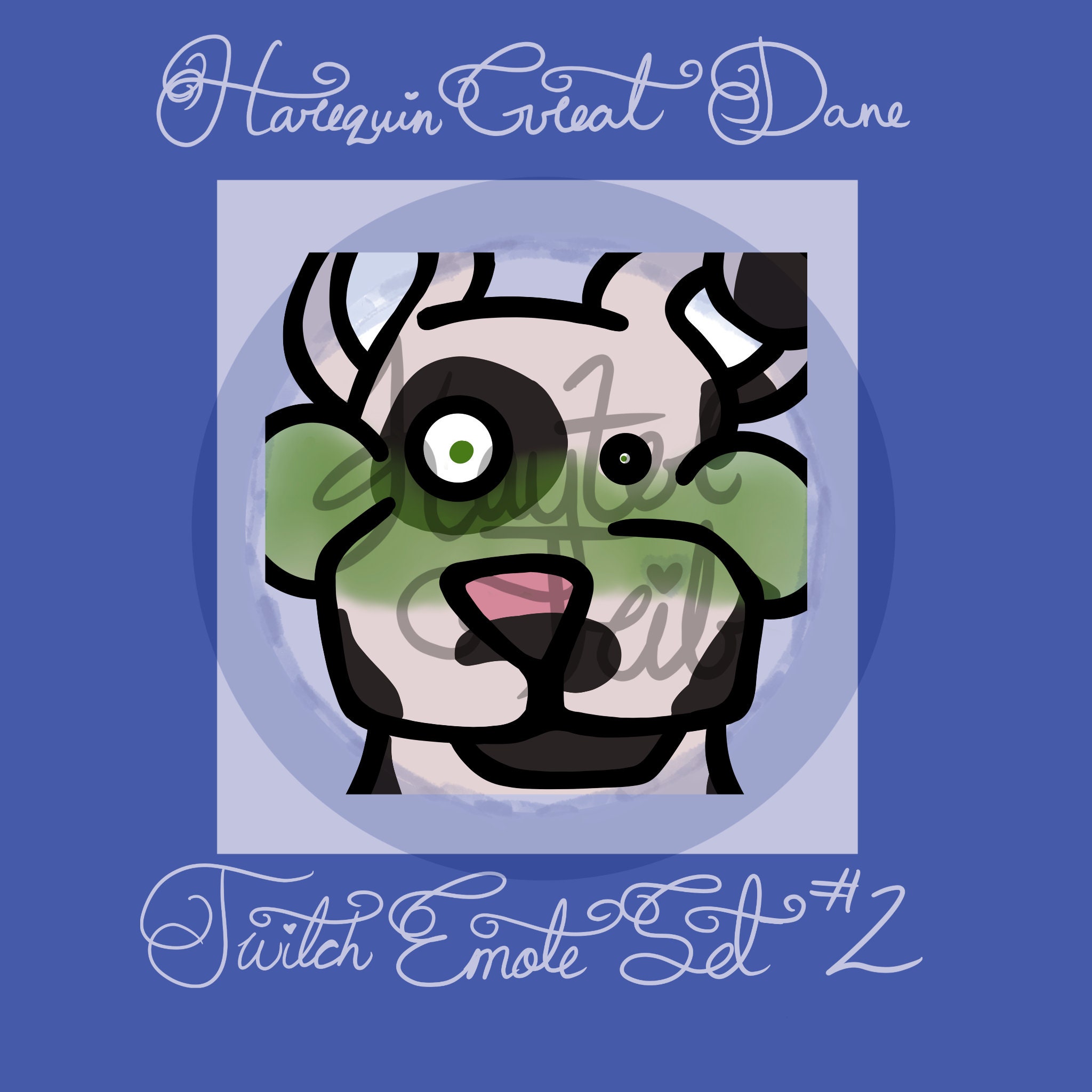 Harlequin Great Dane #2 - Emote Set for Twitch/ Discord - Etsy