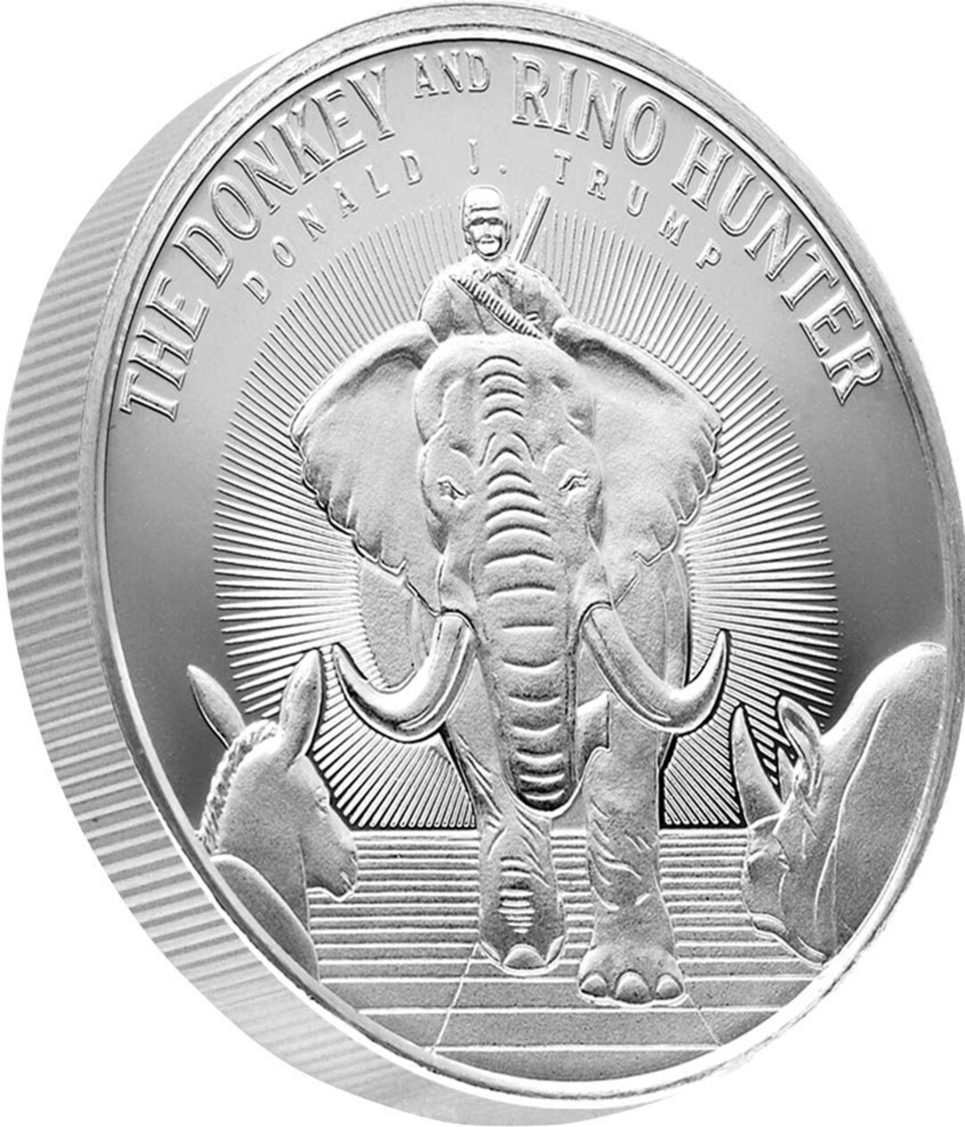 Limited Edition of 4,500 President Trump RINO & Donkey Hunter 1oz .999 ...