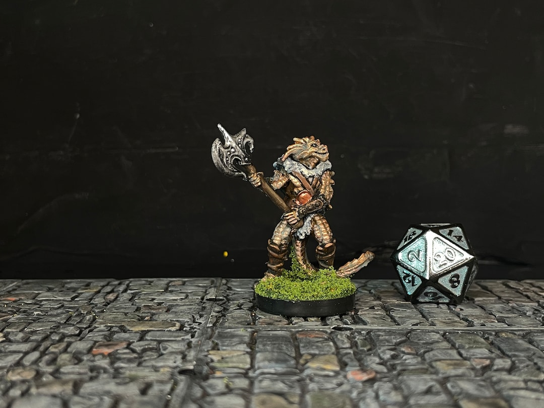 Copper Dragonborn Barbarian - Painted Miniature - D&D - Frostgrave ...