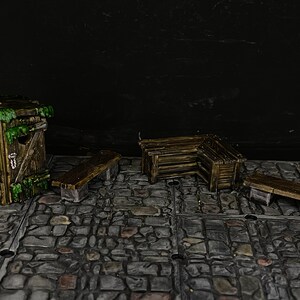 Bar, Benches and Outhouse Scatter Terrain Painted Miniature D&D ...