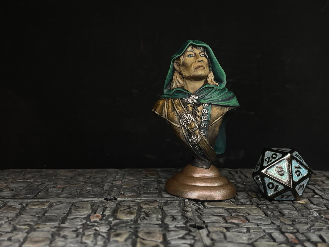Elf Ranger Bust, Elf Druid Bust, Ranger Statue Handpainted D&D ...