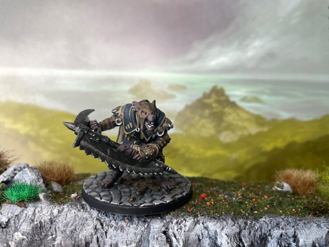 Ratfolk King, Large Ratfolk, Archvillain Shadow Molar city Base Painted ...