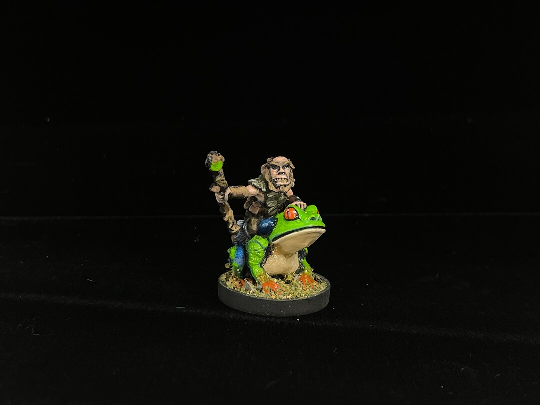 Gnome Druid, Ranger With Giant Frog Mount [metal] - Painted Miniature ...