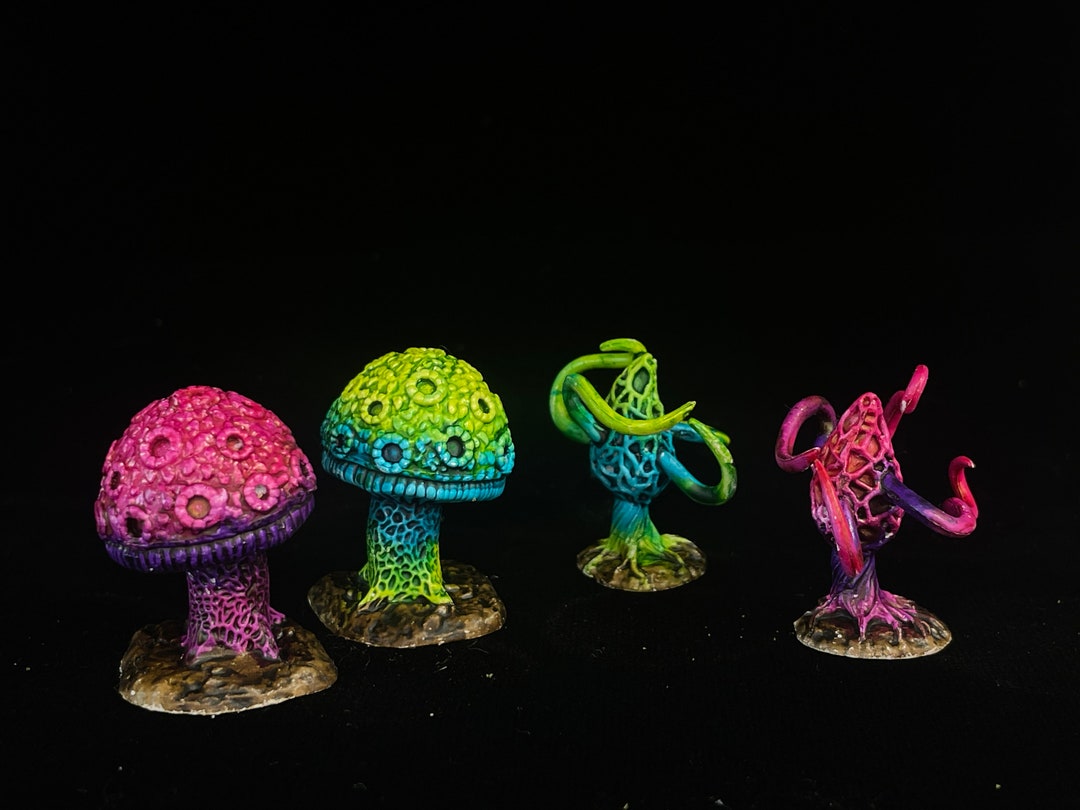 4x Mushroom Monsters, Violet Fungus, Mushroom Terrain - Painted Dnd ...