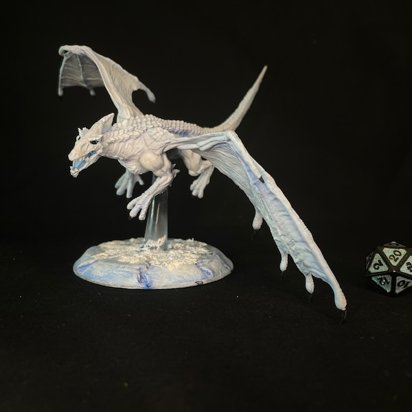 Young White Dragon Miniature - Etsy