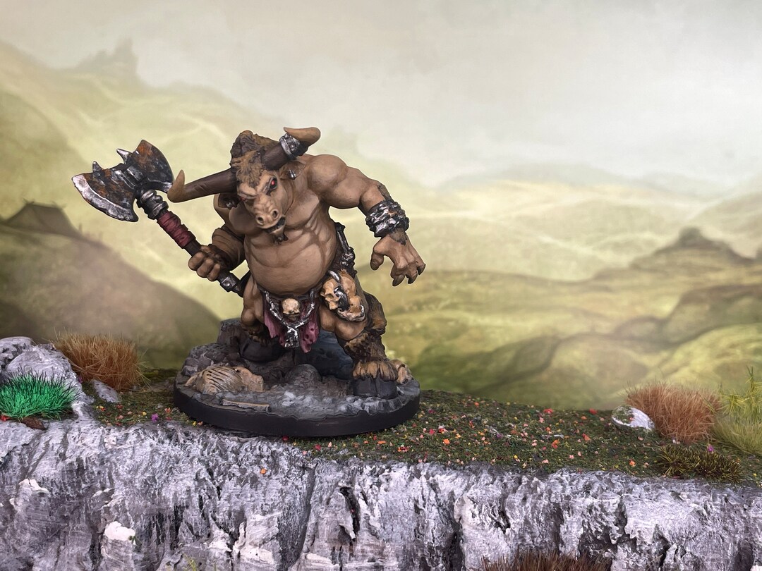 Minotaur Painted Miniature D&D Frostgrave Pathfinder RPG - Etsy