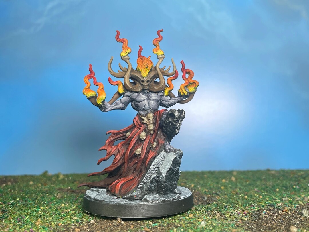 Flaming Demon, Inferno Demon, Flaming Fiend - Painted Miniature - D&D ...