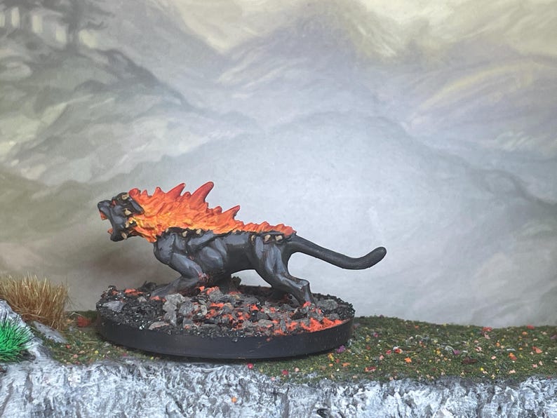 Devil Hound, Hellish Hound, Flaming Dog [quickpaint] - Painted ...