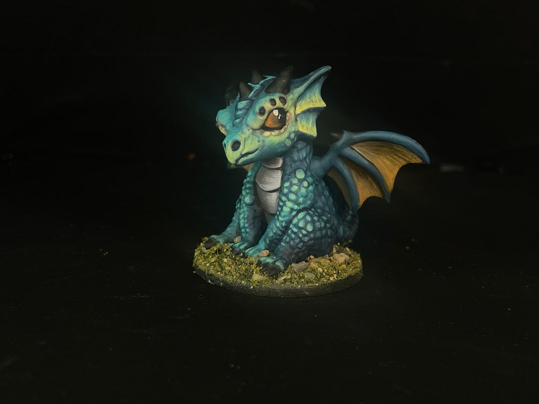 Chibi Dragon, Baby Dragon, Dragon Hatchling - Painted Miniature - D&D ...
