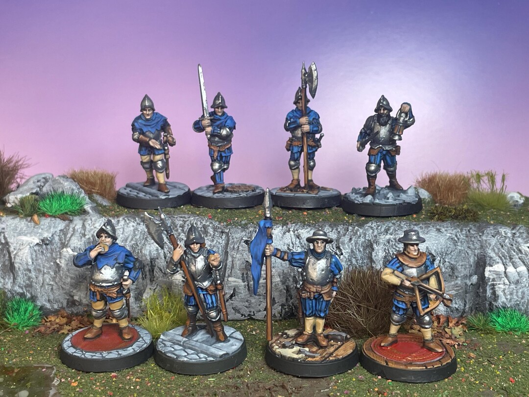 8x Town Guards, City Guards, City Soldiers - Painted Miniature - D&D ...