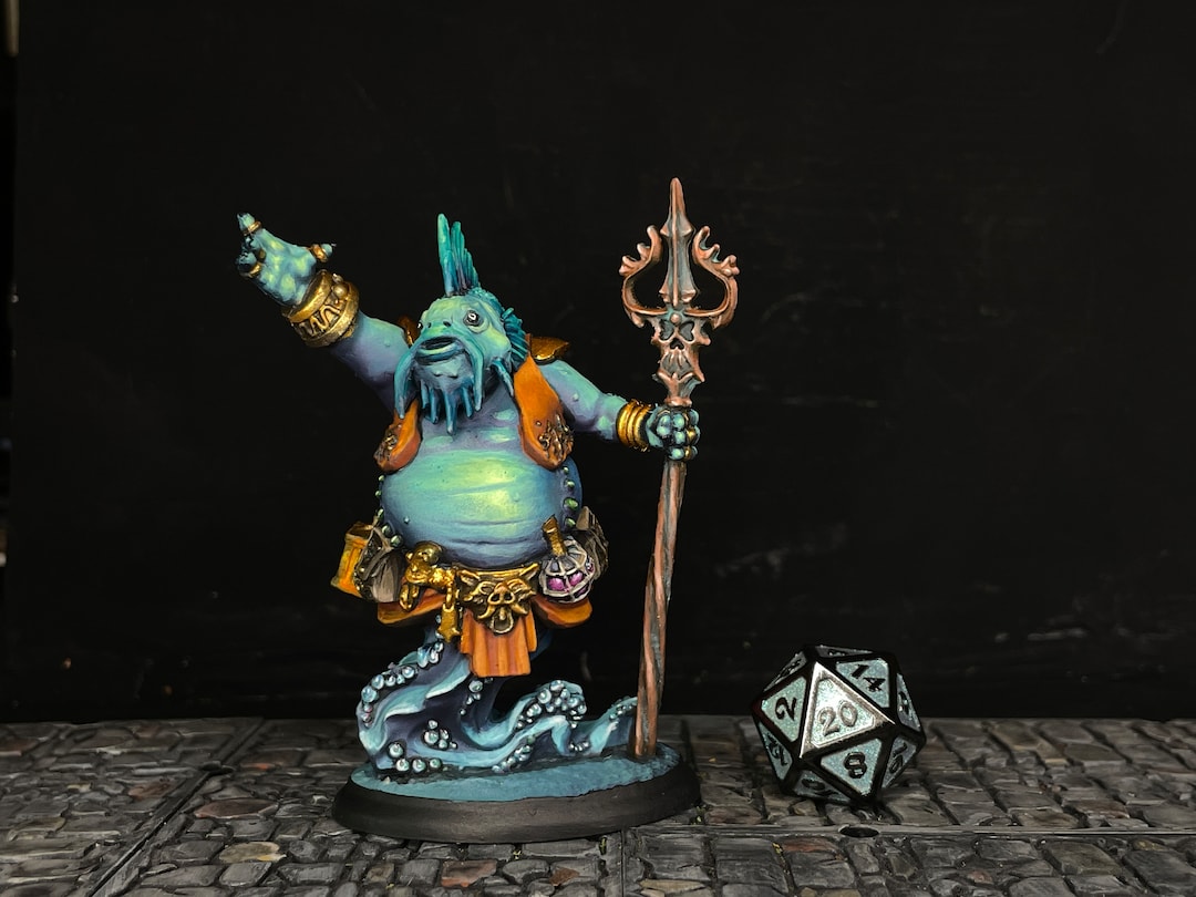Water Genie, Water Scion, Water Elemental - Painted Miniature - D&D ...