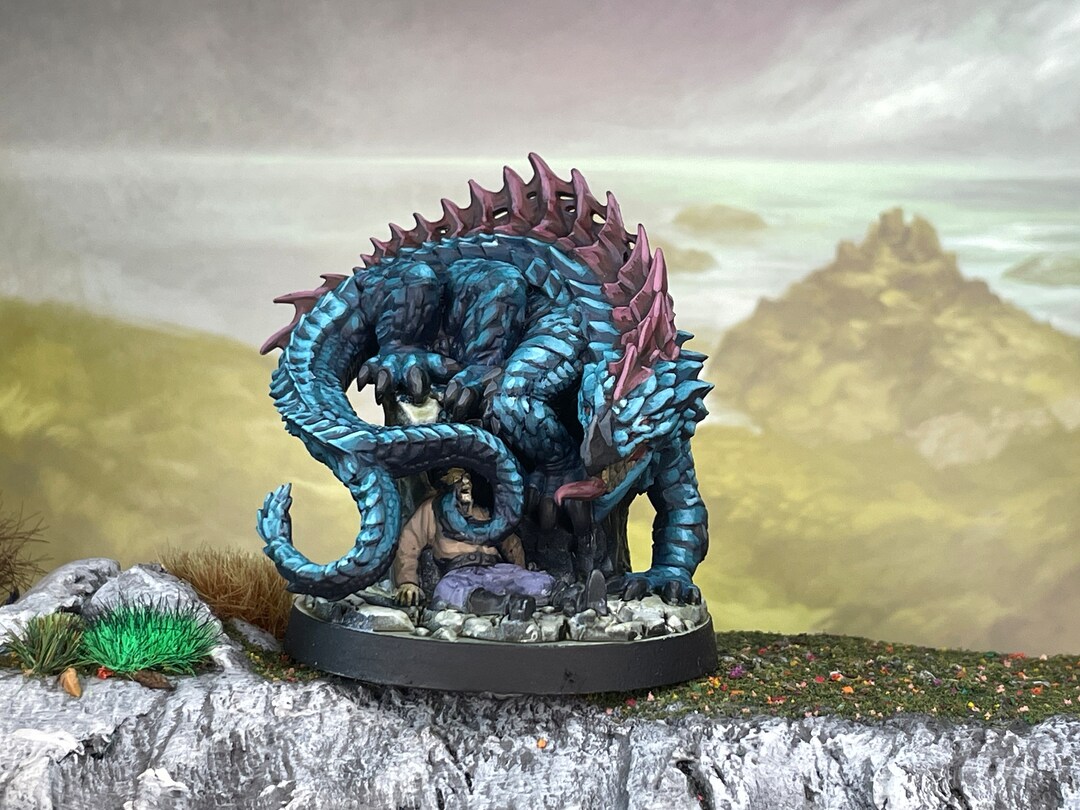 Large Basilisk, Draconic Monster, Petrifying Monster Painted Miniature ...