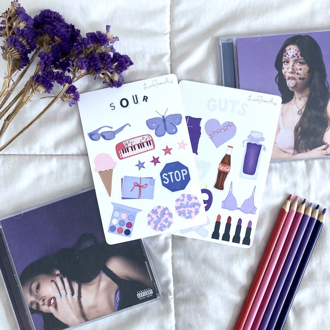 OLIVIA RODRIGO Sticker Sheet Bundle Kiss Cut Stickers, Peel and Stick ...