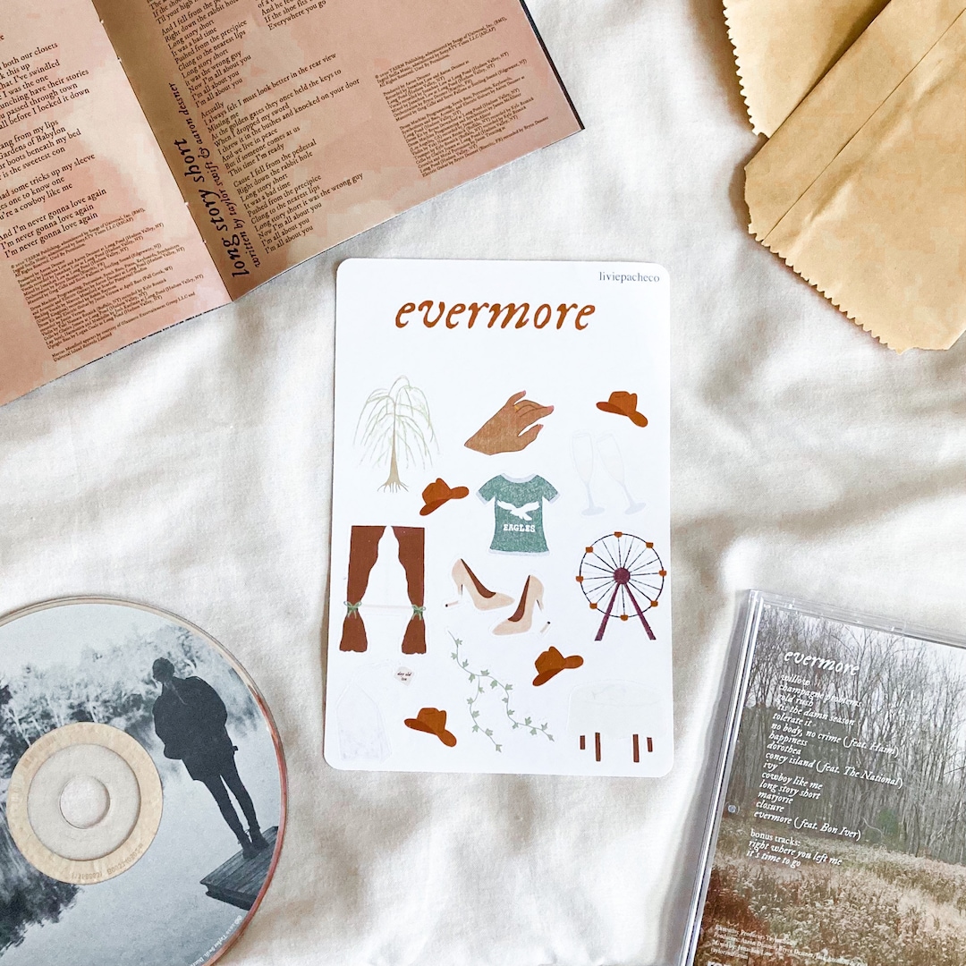 EVERMORE by TAYLOR SWIFT Sticker Sheet Kiss Cut Stickers - Etsy