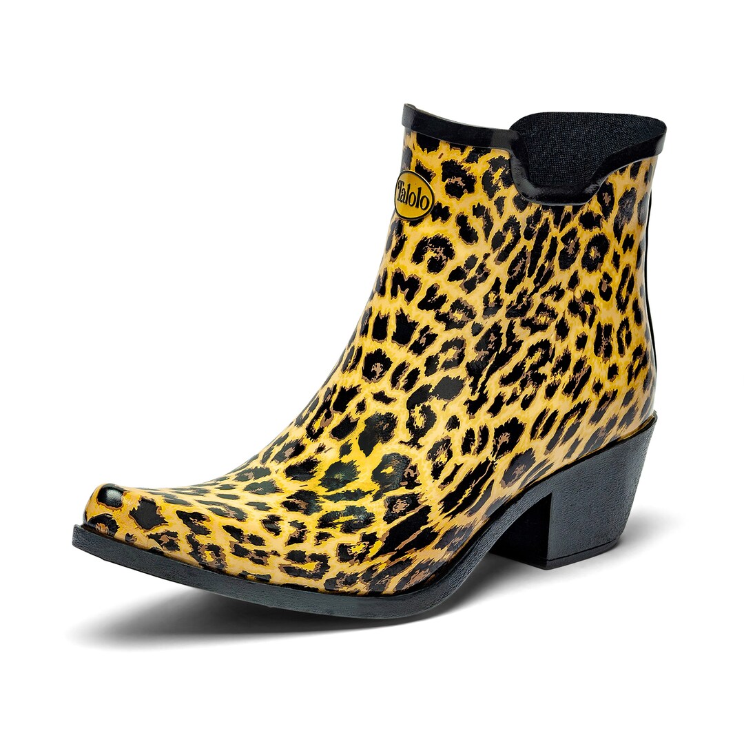 Leopard Spot Ankle Ladies Welly Boots - Talolo Boots - Etsy