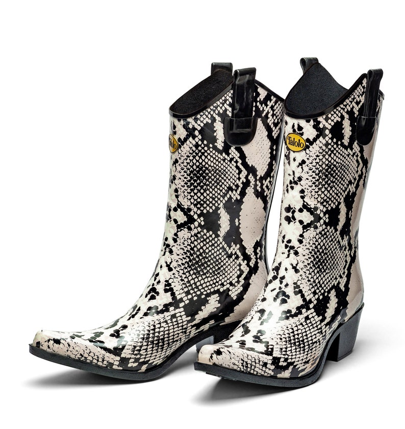 Snakeskin Wellington Boots - Talolo Boots - Etsy
