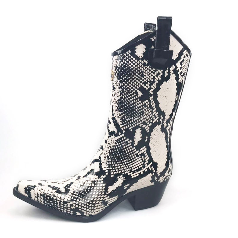 Snakeskin Wellington Boots - Talolo Boots - Etsy