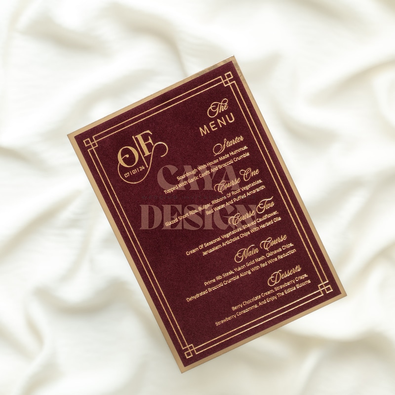 Luxury Menu Cards - Etsy