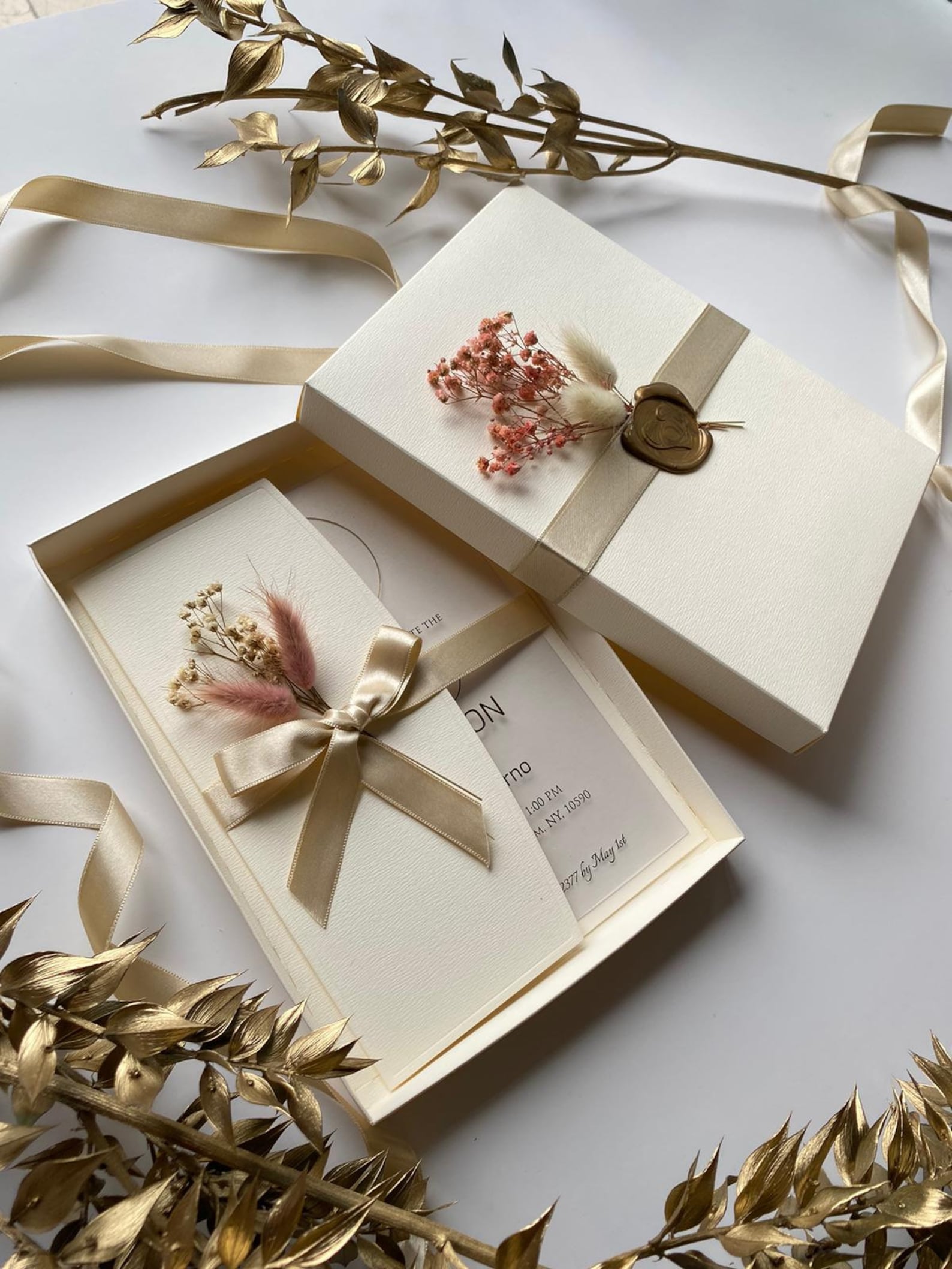 Wedding Box Set Off-white Cream Box Unique Half Fold - Etsy