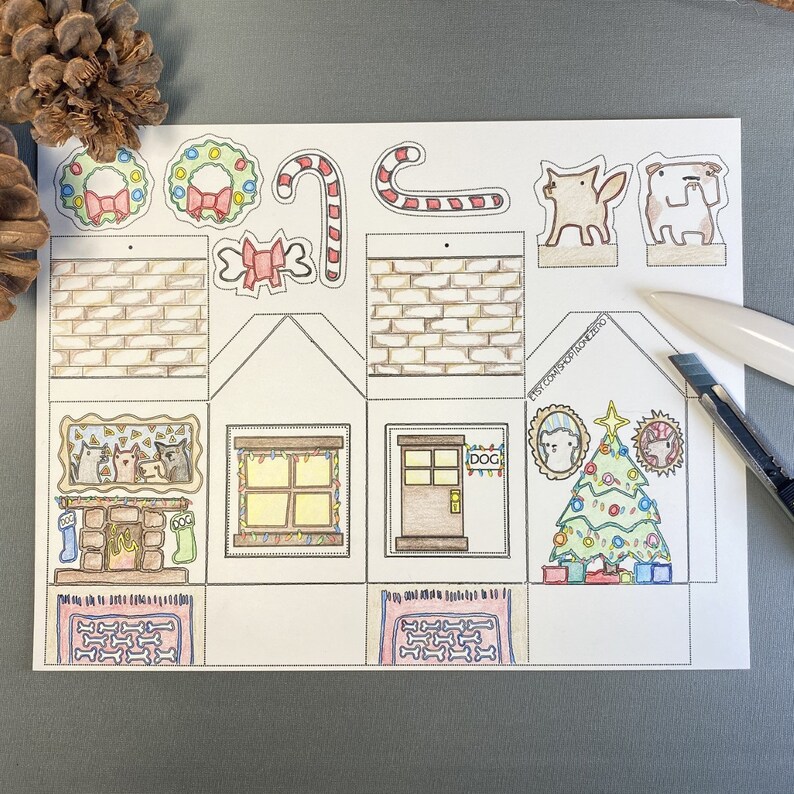 Printable Dog House Ornament DIY Instant Download - Etsy