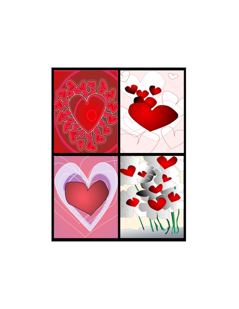 Printable Valentines Day Cards Multiple Designs Instant | Etsy