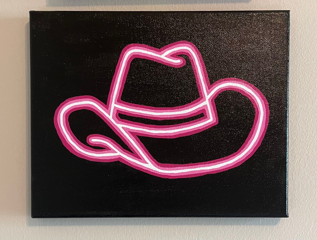 Cowboy Hat Neon Sign Painting - Etsy