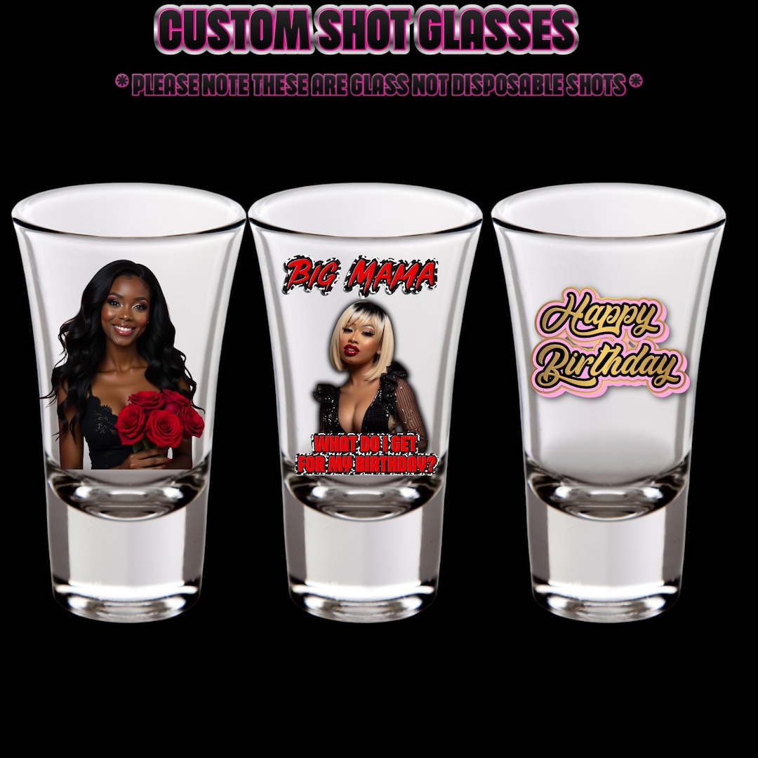 CUSTOM SHOT Glass With Picture ,custom Birthday Shot Glasses,personalized Face Party Favors ...