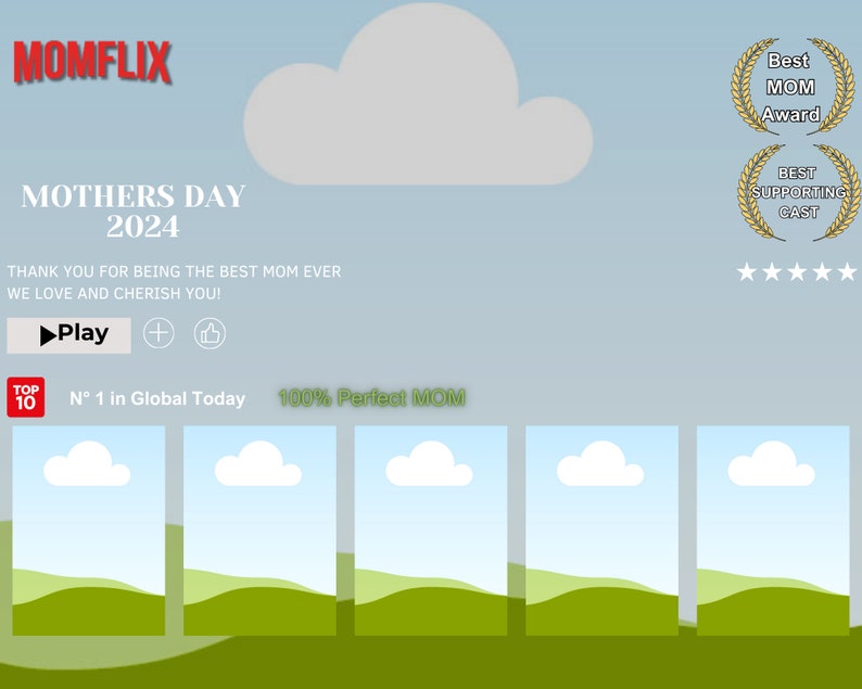 Mom Frames Momflix Mothers Day Keepsake Memory Frames Template - Etsy