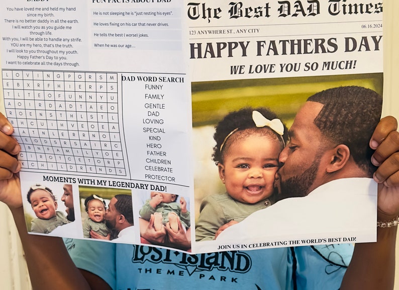 Editable Father's Day Newspaper Template, Best Dad Ever Gift, Canva ...