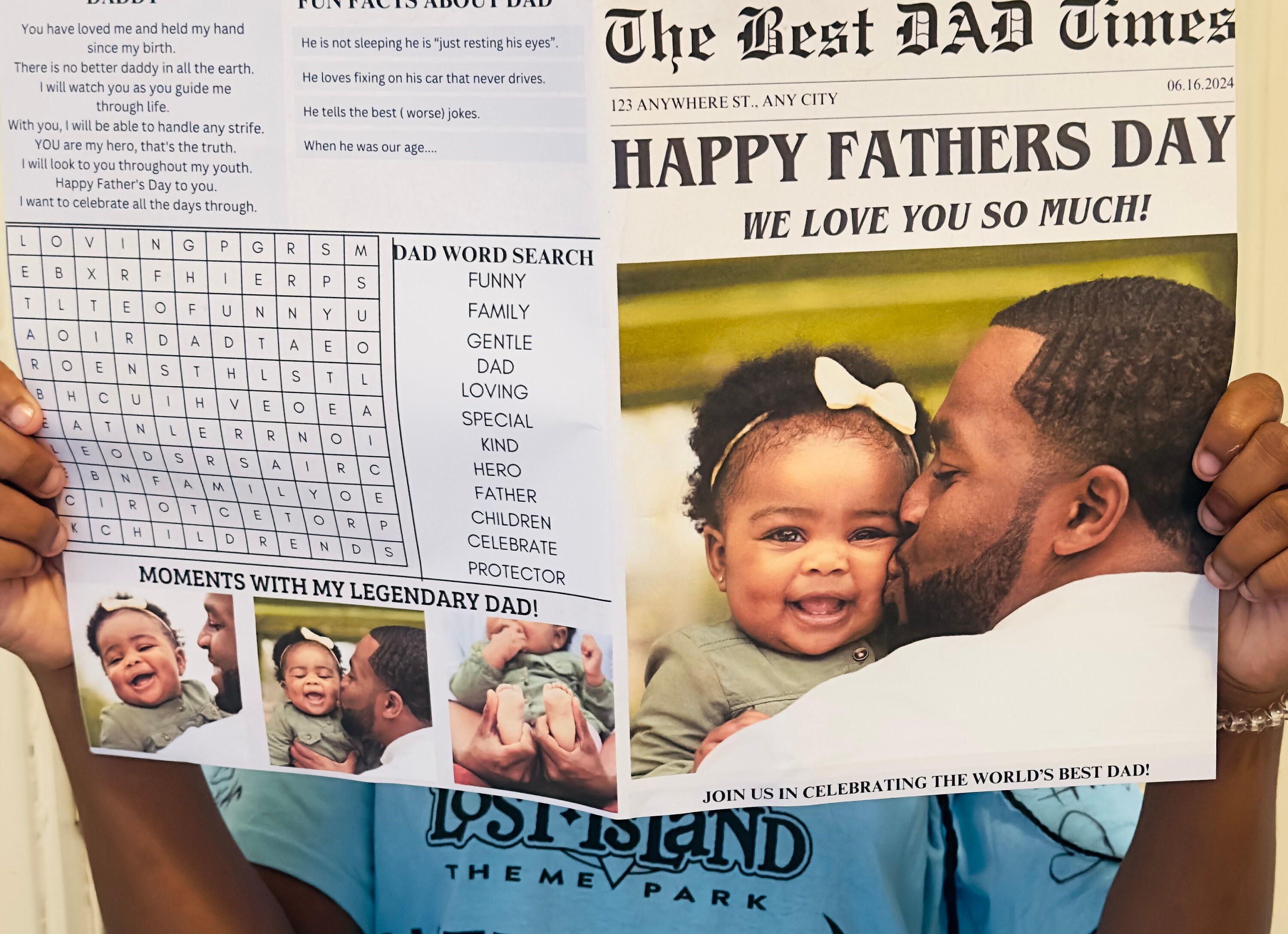 Editable Father's Day Newspaper Template, Best Dad Ever Gift, Canva ...