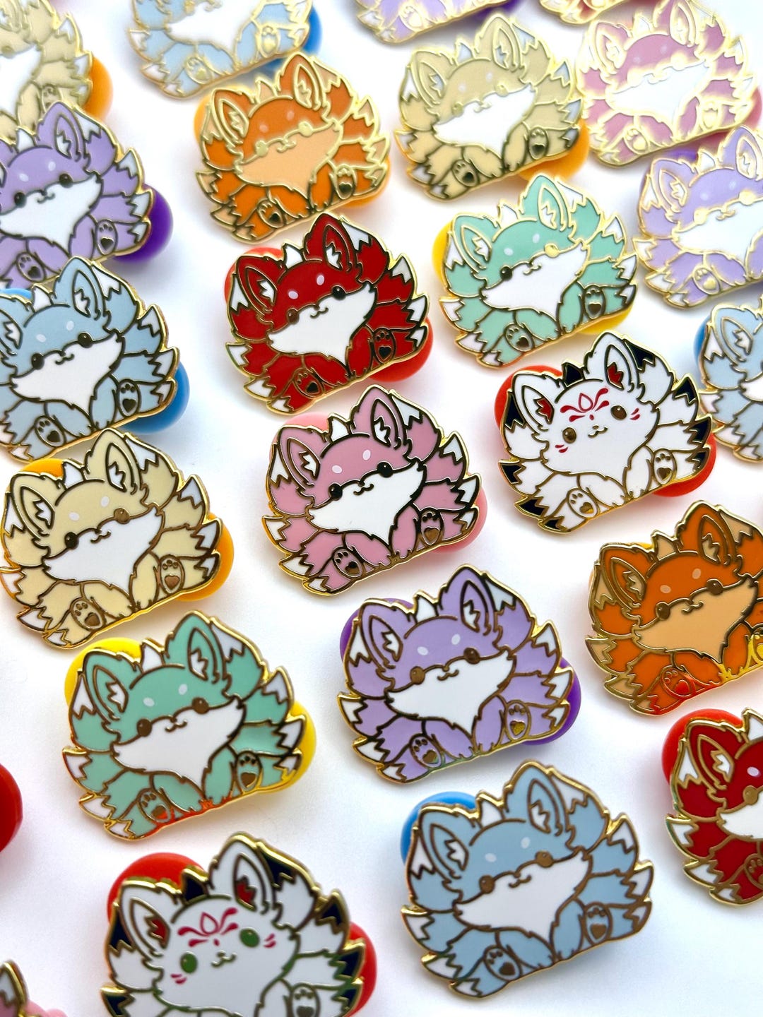 Kitsune Mini Pins - Etsy