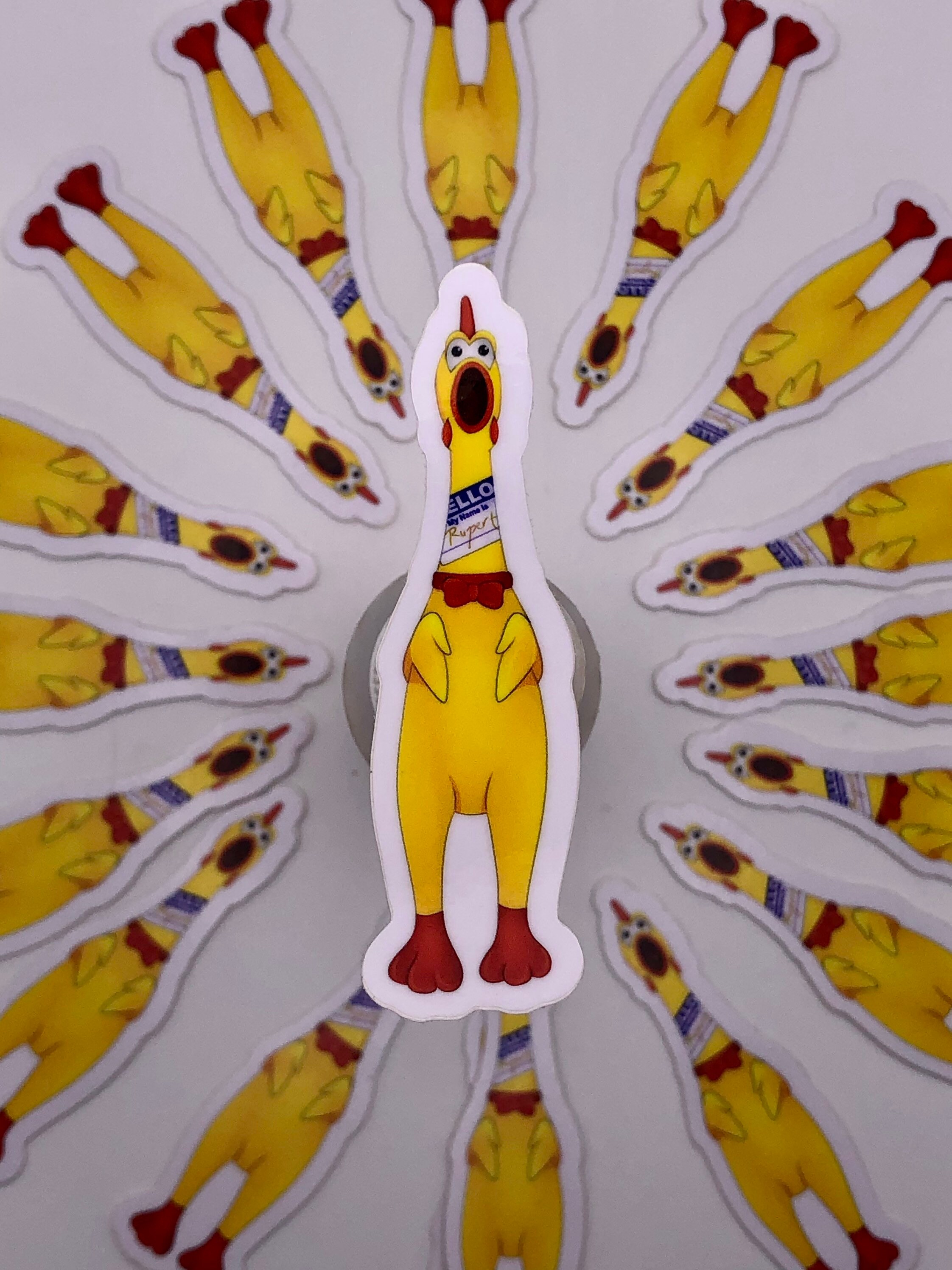 Rupert-rubber Chicken Sticker - Etsy