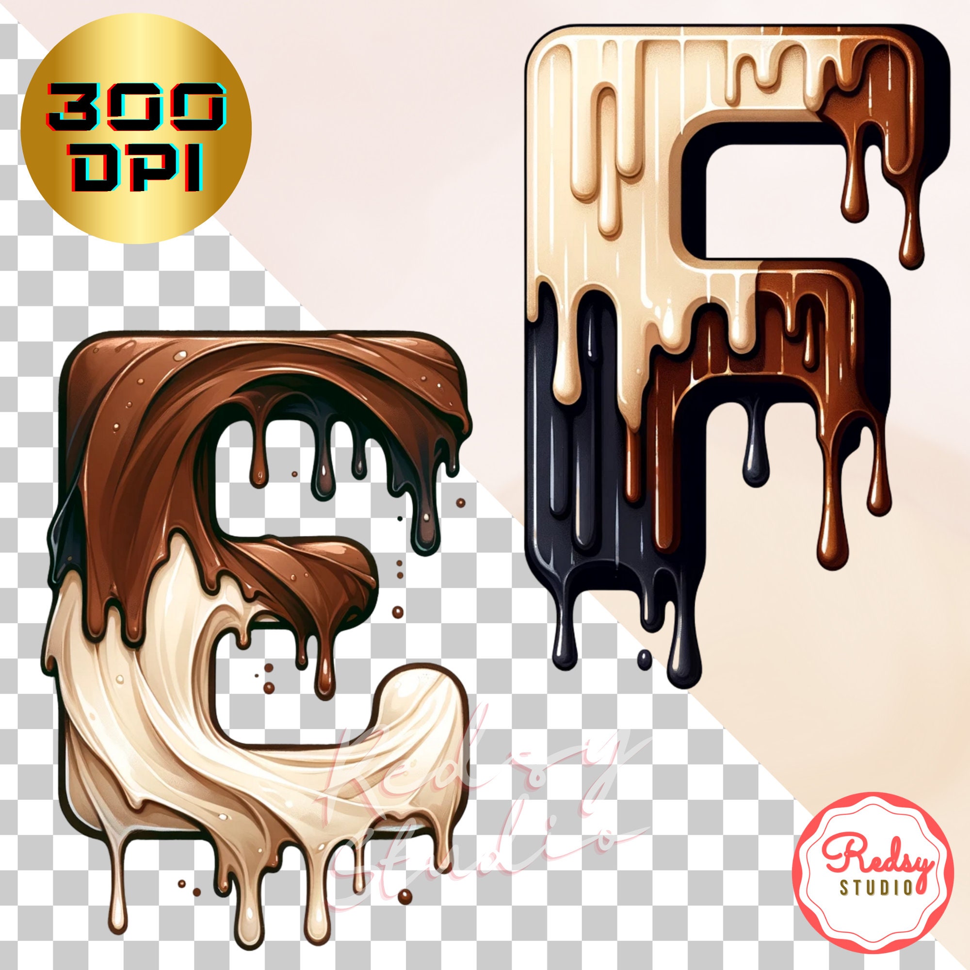 Chocolate Alphabet PNG Doodle Letters, Valentine Clipart, Digital ...