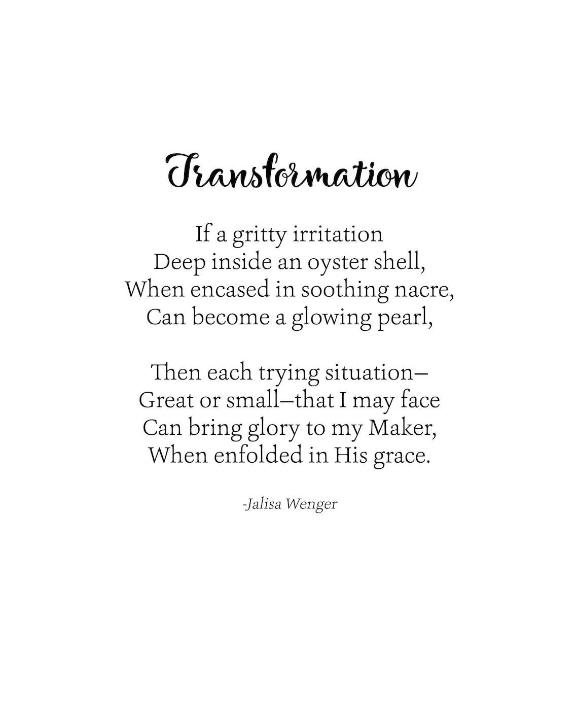 Transformation poem High Resolution Instant Download Printable | Etsy